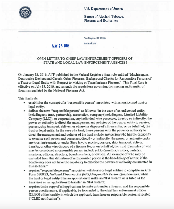 ATF Releases Open Letter to CLEOs Regarding ATF 41F – Prince Law ...